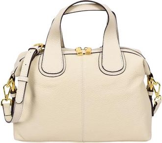 House Of Leather Petit sac &agrave; main en cuir v&eacute;ritable pour femme Dahlia, ecru, Small