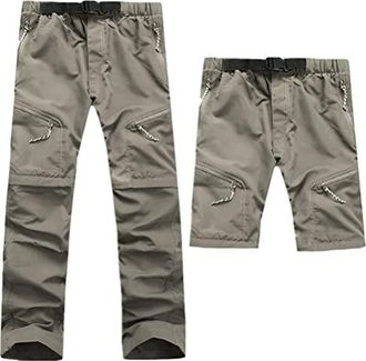 Minetom Pantalon Outdoor Femme Printemps Été Mince Coupe-Vent Séchage Rapide Pantalons Détachable Shorts pour Randonnée Camping Trekking Montagne A Kaki 3XL