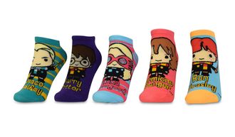 Harry Potter Draco Harry Hermine Luna Ron Socken f&uuml;r Erwachsene, niedrig geschnitten, 5er-Pack, Mehrfarbig/Meereswellen (Ocean Tides)