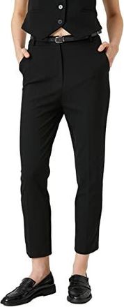 Koton Pantalon à Cigarette Basique décontracté, Noir (999), W36 Femme