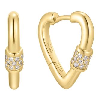 Ania Haie Ohrringe - 925er Sterlingsilber Heart Huggies - Gr. unisize - in Gold - f&uuml;r Damen