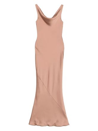 Norma Kamali robe Maria mi-longue - Marron