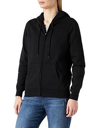 Build Your Brand Femme Zipp&eacute; Basique pour Femme Sweatshirt &agrave; capuche, Noir, S EU