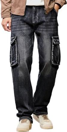 Generic Jean Homme Jean Homme Regular Jeans Homme Confortable Classique Grandes Tailles Coupe Droite Classique - Pantalon Robuste De Travail D&eacute;contract&eacute;, Conf