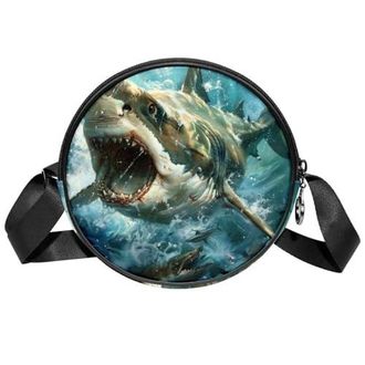 Generic Petit sac &agrave; bandouli&egrave;re Circle pour femme, petit sac &agrave; bandouli&egrave;re avec fermeture &eacute;clair, bretelles r&eacute;glables, sac &agrave; main rond d&eacute;contract&eacute; pour femmes