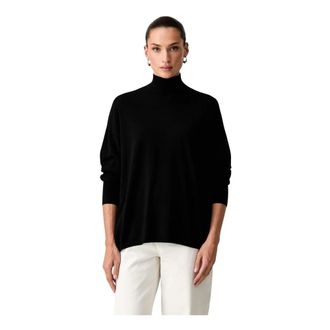 Trussardi Glatter Viskose-Rollkragenpullover - - Knitwear - Damen - Schwarzk - S