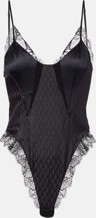 Versace Body en satin de soie mélangée et dentelle