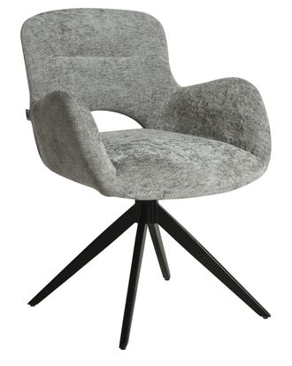 HowHomely Grau Esszimmerstuhl | Drehbar Polsterstuhl Esszimmer 84x62x64 cm | Stuhl Samt mit Armlehne Esszimmer | Weiche und Ergonomisch Geformte K&uuml;chenst&uuml;hle f&uuml;