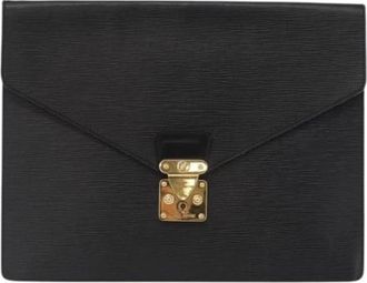 Louis Vuitton unisex, Pre-owned, Noir, Taille: ONE Size Sac Porte-documents Senateur Pre-owned