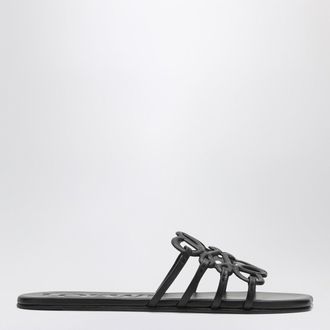 Loewe Slide Anagram Petal in Schwarz aus Leder