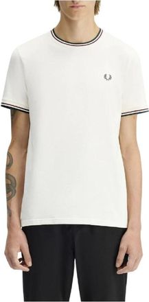Fred Perry Homme, Tops, Beige, Taille: XL T-Shirt Col Rond