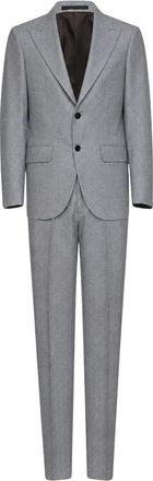 D4.0 Nadelstreifen-Anzug mit Einreiher - - Suits - Herren - Grau - M