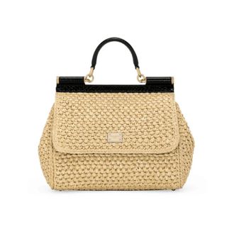 Dolce & Gabbana Femme, Sacs, Beige, Taille: ONE Size Grand sac à main Sicily