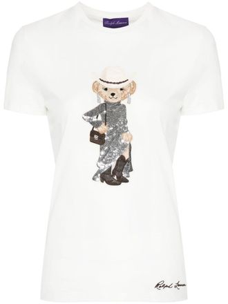 Ralph Lauren Collection chemise en coton à broderie Polo Bear - Blanc