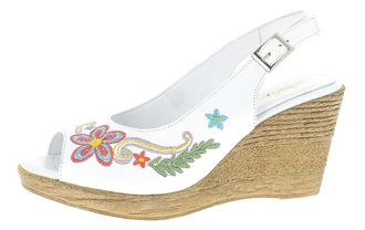 Andrea Conti Damen Sandalette Sandale mit Absatz, weiß, 41 EU