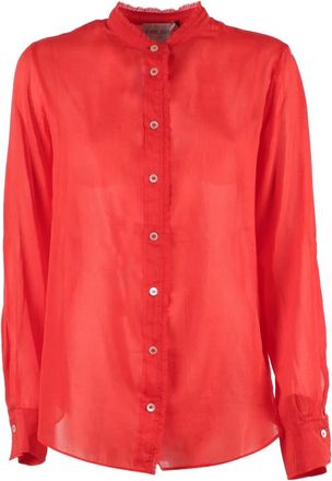 Forte_Forte Femme, Blouses et Chemises, Rouge, Taille: 42 FR Camicia Serafino Voile