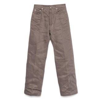 Rick Owens Jean Moderne en Lin &agrave; Jambes Larges - Homme - Pantalons - Gris - Taille: W31