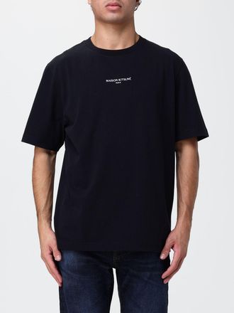 Maison Kitsun&eacute; Baumwoll-T-Shirt mit Kontrastlogo und Rundhalsausschnitt