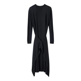 Christophe Lemaire Gekn&ouml;pftes Kleid aus Merinowollmischung - - Dresses - Damen - Schwarzk - S