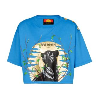 Balmain Femme, Tops, Bleu, Taille: 46 FR Disney x : The Lion King - Cassius Khumalo short print T-shirt