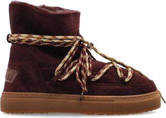 INUIKII Bottes de neige en daim &agrave; double la&ccedil;age - Femme - Chaussures - Rouge - Taille: 40 EU