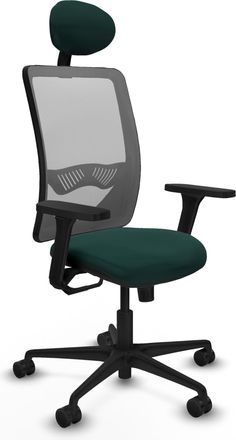 Piqueras y Crespo Arbeitsstuhl Zulema mit 3D-Armen, h&ouml;henverstellbarer Lendenwirbelst&uuml;tze und festem Kopfteil, ausgestattet mit Sincro 3 Positionen und Schneideschaum, 