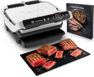 T-fal OptiGrill Elite Kontaktgrill, 12 automatische elektrische Grillprogramme, Digitales Display mit Garstufenanzeige, abnehmbare Platten, Elektrogrill, Ed