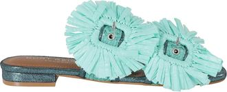 Kurt Geiger Femme, Chaussures, Bleu, Taille: 37 EU Raffia Buckle Flat