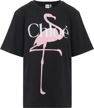 Chloé Femme, Tops, Noir, Taille: 40 FR T-Shirt