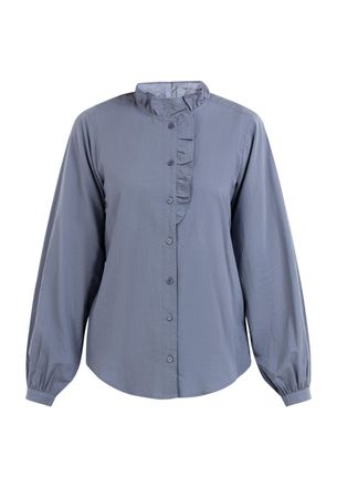 Dreimaster Dreimaster Langarmbluse Damen Grau-Blau