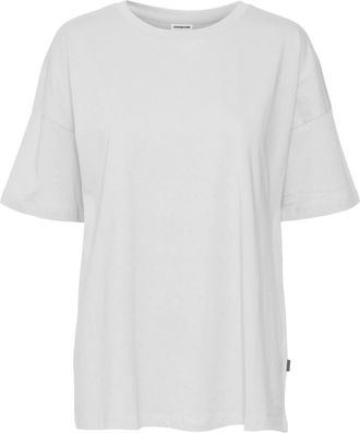 Noisy May Noisy may Damen T-Shirt Oversized Oberteil Dropped Shoulder Rundhals Shirt Einfarbig NMIDA, Farben:Wei&szlig;-2, Gr&ouml;&szlig;e:XS