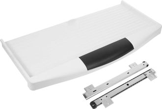 Angoily Ausziehbare Tastaturablage Schreibtisch mit Verstellbarem Halter Ergonomische Computer Tastatur Schwerlast Schiebetisch für Büro und Zuhause mit Stift