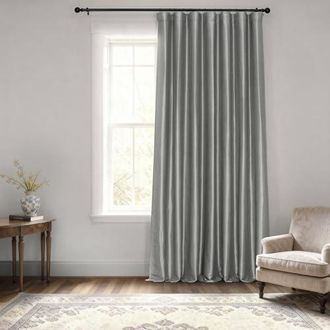 Half Price Drapes Extra breite Verdunkelungsvorh&auml;nge aus Kunstseide, 244 cm lang, f&uuml;r Schlafzimmer und Wohnzimmer, Vintage-Stil, strukturierter Verdunkelungsvorhang (1 