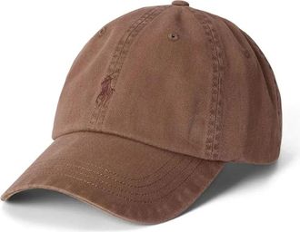 Polo Ralph Lauren Casquette en serg&eacute; teint en pi&egrave;ce - Homme - Accessoires - Brun - Taille: ONE Size