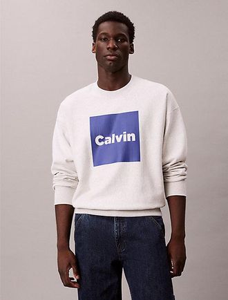 Calvin Klein Sweat relaxed en polaire haut de gamme avec logo graphique