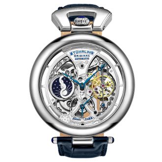 Stührling Silberne Emperors Grandeur Automatik 49mm Skeleton