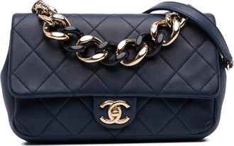 Chanel Hobo Bags - Small Lambskin Elegant Chain Single Flap - Gr. unisize - in Blau - für Damen