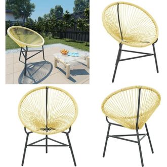 vidaXL Vidaxl - Chaise de jardin Acapulco R&eacute;sine tress&eacute;e Beige - Chaise De Jardin - Fauteuil De Jardin - Mobilier De Jardin - Chaise Acapulco - Chaise