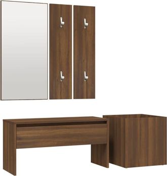 vidaXL Ensemble de meubles de couloir Chêne marron Bois dingénierie