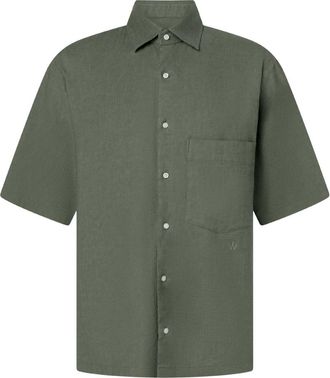 Windsor Kurzarmhemd aus einem Leinen-Lyocell-Mix in