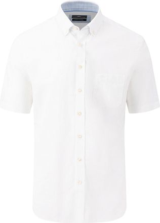 Fynch-Hatton Herren Halbarm-Hemd aus Slub-Baumwolle, White, XL