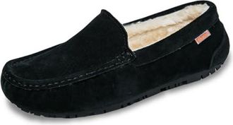 Generic Mocassins dintérieur et dextérieur en daim pour homme - Chaudes et confortables, Noir, 38 2/3 EU