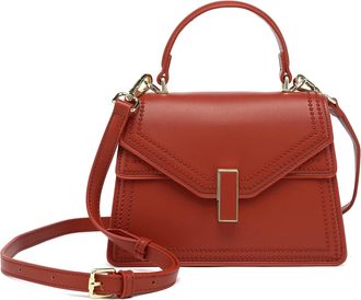 Scarleton Mini-Top-Griff-Taschehandtasche für frauen, vegan leder 3 compartment crossbody beutel, schulterhandtasche, H2077_208310, Red