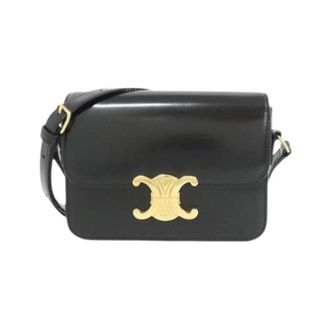 Celine Pre-owned Teen Triomphe Calf Shoulder Bag - Femme - Pre-owned - Noir - Taille: ONE Size