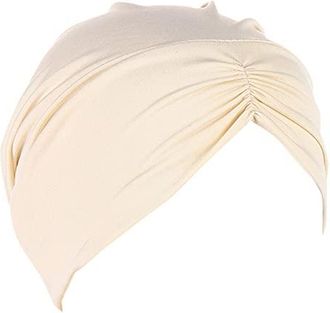 Generic Chapeau de cancer - Couverture ethnique - Turban - Chapeau plissé - Pour femme, beige, Taille unique