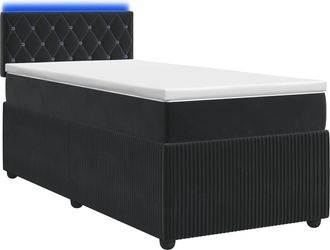 vidaXL Letto Box Spring Con Materasso Nero 100 X 200 Cm Velluto Vidaxl