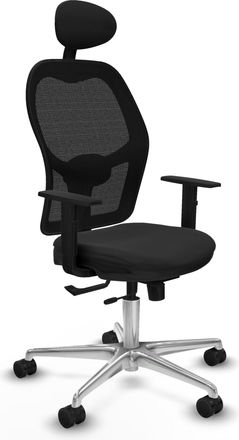 Piqueras y Crespo Jorquera Stuhl mit 1D-Armen, h&ouml;henverstellbarer Lendenwirbelst&uuml;tze und festem Kopfteil, ausgestattet mit Syncro/Traslack und injiziertem Schaumstoff, 