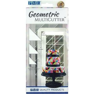 PME Cake Company GMC124 Geometric MultiCutter-Right Angle, Set of 3 PME Geometrische Multicutters f&uuml;r Kuchendesign, rechtwinkliges Dreieck, klein, mittel 