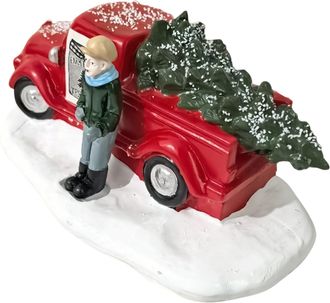 Generico Christmas Toy Truck - Harz, Vintage, rustikales Modell, festliche Dekoration, Urlaubsfahrzeug, klassisches Seasonal Display Accent, Charming Ornament 