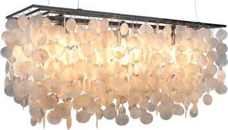 Invicta Interior Design Hängelampe SHELL REFLECTIONS 80cm Muschellampe E27 Perlmutt 80cm Hängeleuchte